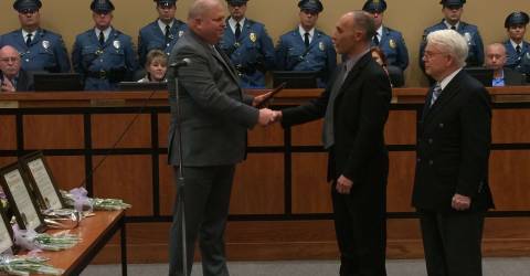 Sparta honors retiring police officers