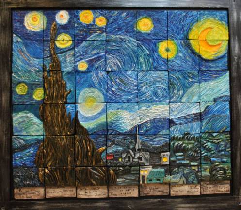 ‘Starry Night’ tile relief on display at high school